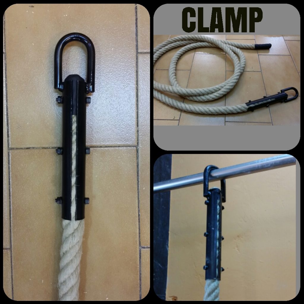Cuerda trepa CÁÑAMO 30mm con nudos, clamp - Cabos y Cuerdas Bizkaia